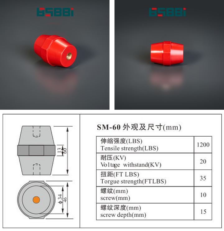 SM-60绝缘子(B级系列) - 宝顺电气,专业生产各类绝缘子。乐清市宝顺电气厂